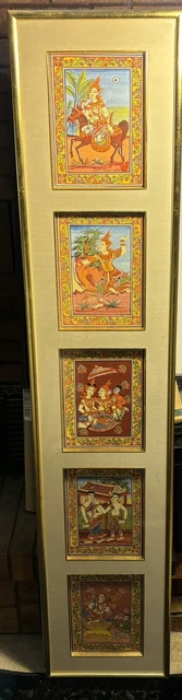 MID CENTURY RAMAYA Hindu Buddhism Paintings Thai Gods Asia Lot Of 5 ...