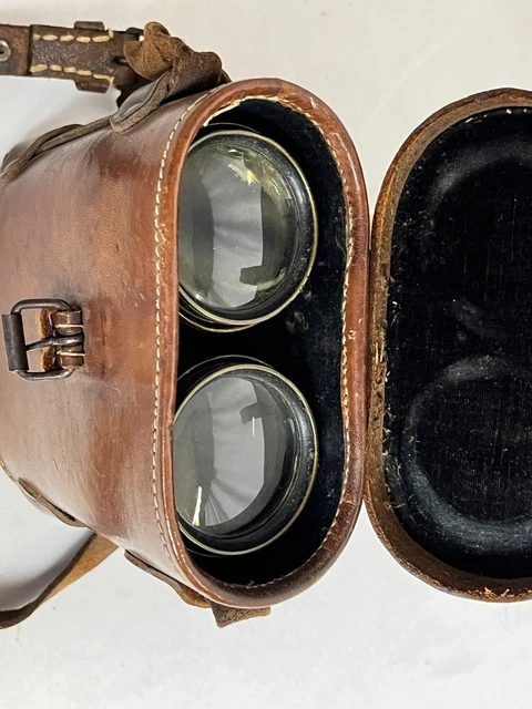 PAIRE JUMELLES ANCIENNES dans étui en cuir début XXème EUR 40,00 ...