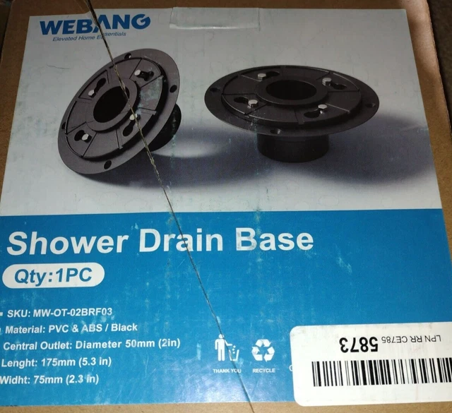 WEBANG SHOWER FLOOR Drain Base Flange with Adjustable Ring And Rubber ...