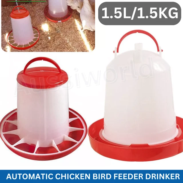 PORTABLE AUTOMATIC CHICKEN Bird Chook Poultry Food Water Feeder Drinker ...