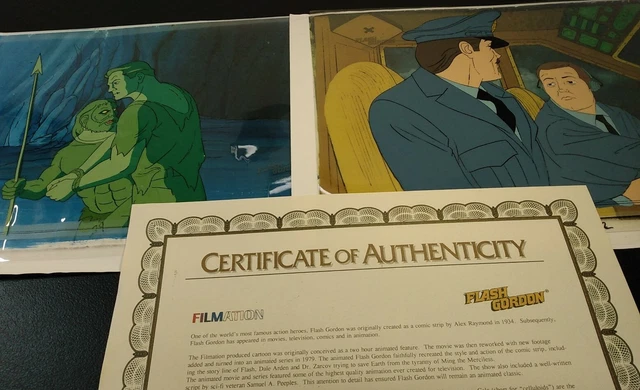 VINTAGE FLASH GORDON ANIMATION CEL cartoon background production art 70 ...