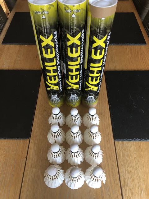 GENUINE USED YEHLEX PREMIERSHIP SHUTTLES FEATHER SHUTTLECOCKS 3x12 (36 ...