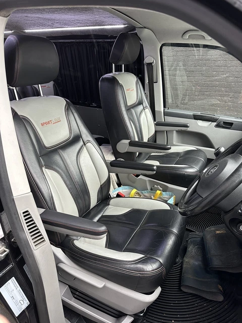 VW TRANSPORTER Sportline Kombi T5 T6 Full Set Leather Seats Inc Captain ...