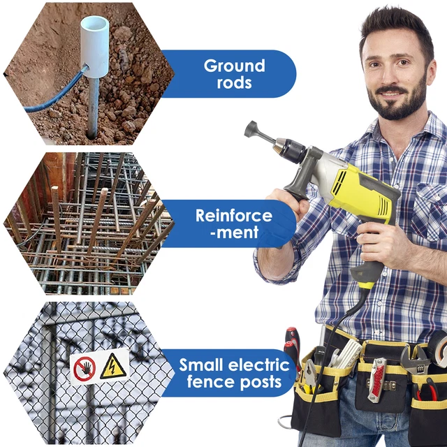 GROUND ROD DRIVER Heavy Duty SDS Plus T Post Ground Rod Driver Tool ...