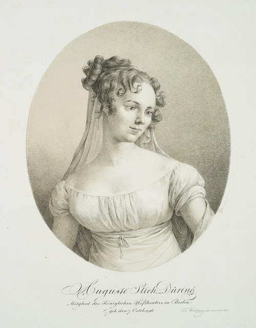 F. REHBERG (1758-1835), Schauspielerin Auguste Stich-Düring, Lith ...
