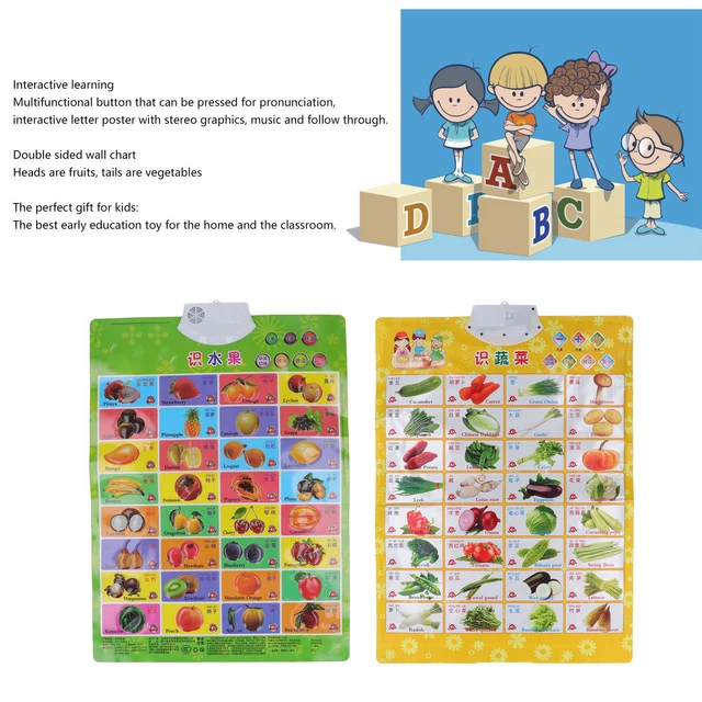 ELECTRONIC INTERACTIVE ALPHABET Wall Chart Multifunctional Buttons ...