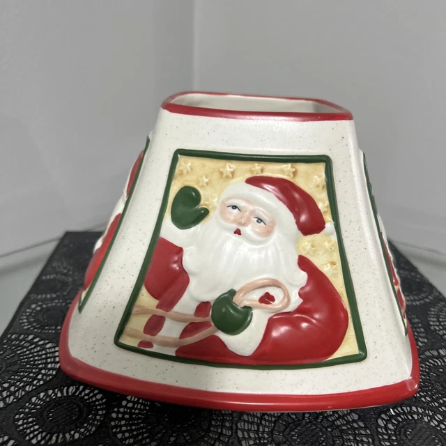 YANKEE CANDLE LARGE Shade Plate CHRISTMAS Santa Winking ~New with Tags ...