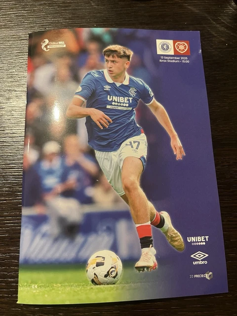 OFFICIAL RANGERS V Hearts Programme 13th September 2025 Football Match ...