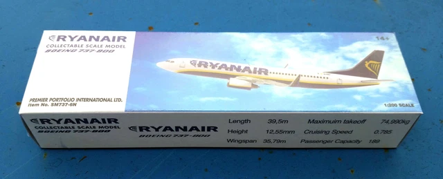 RYANAIR AIRLINES BOEING B737-800 Collectable Scale Model 1/200 £58.04 ...