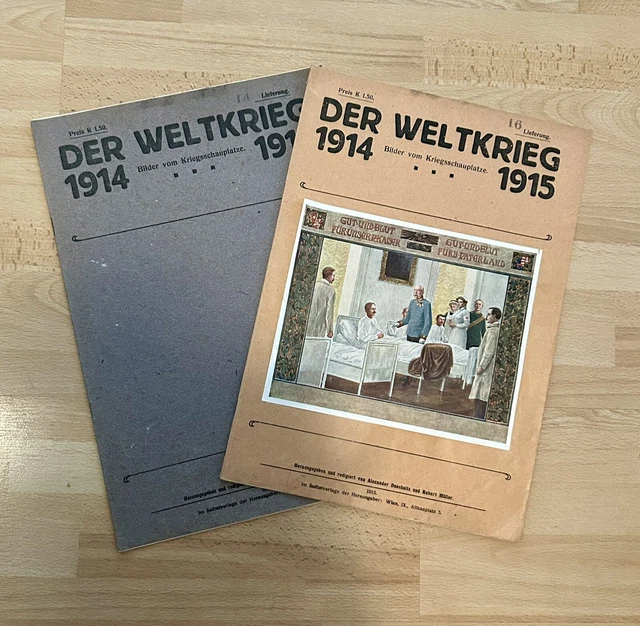 ZWEI BROSCHÜREN: DER Weltkrieg 1914/1915, Bilder vom Kriegsschauplatz ...