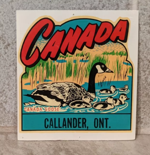 VINTAGE CALLANDER ONTARIO Sticker/Decal Canada Goose 1960's Travel $9. ...