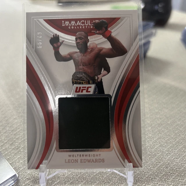 2023 IMMACULATE COLLECTION UFC Leon Edwards Reliquia Indossata Argento ...