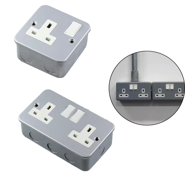 VERTICAL UK PLUG Switched Socket 13A Power Strip Kitchen Home Office ...