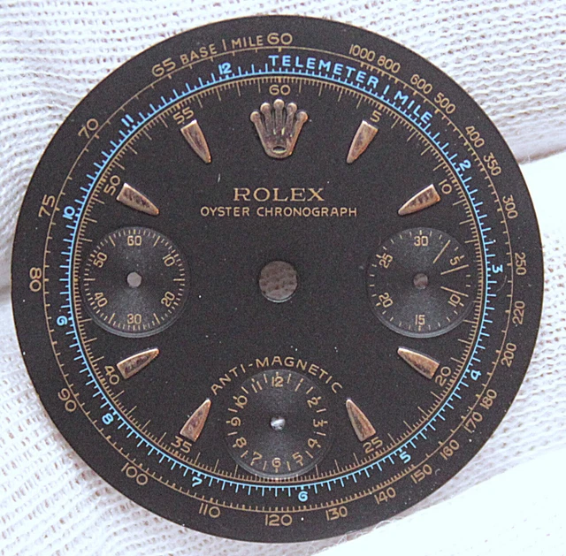 ROLEX OYSTER CHRONOGRAPH Vintage Watch cadran noir Valjoux 72 marqueurs ...