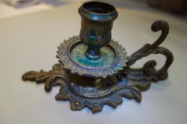 ALTER MESSING KERZENHALTER mit Griff; Kerzen-Leuchter Massiv Messingguss; ca. 50 EUR 19,00 ...