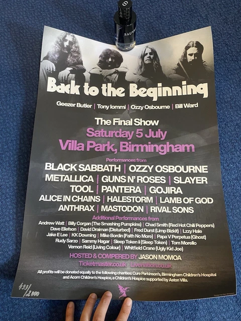 BACK TO THE Beginning Villa Park Ozzy Osbourne Black Sabbath Poster ...
