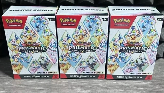 POKEMON TCG SCARLET & Violet Prismatic Evolutions Booster Bundle X 3 -Sealed £156.72 - PicClick UK