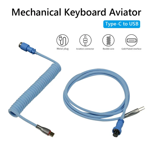 AVIATION CONNECTOR TYPE-C to USB Mechanical Keyboard Aviator Cable ...