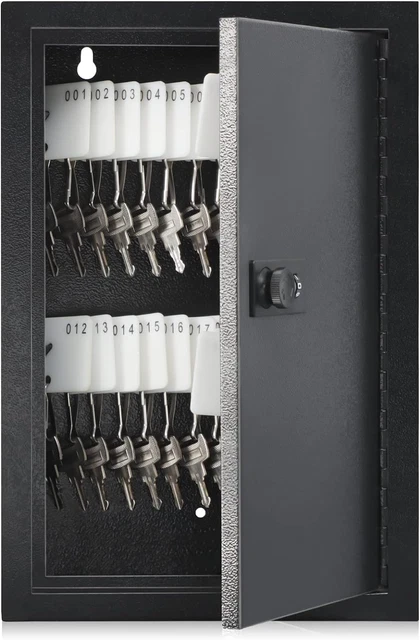 KEY CABINET WALL Mount Key Storage Lock Box with Combination Lock Steel ...