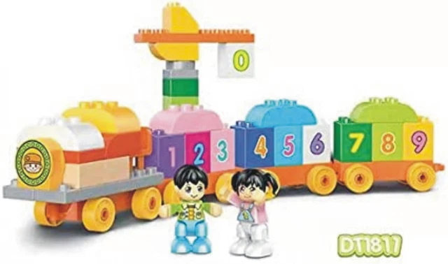 WOODEN DIGITAL TRAIN Set Railway Kid Early Counting 0-9 Number Learning ...