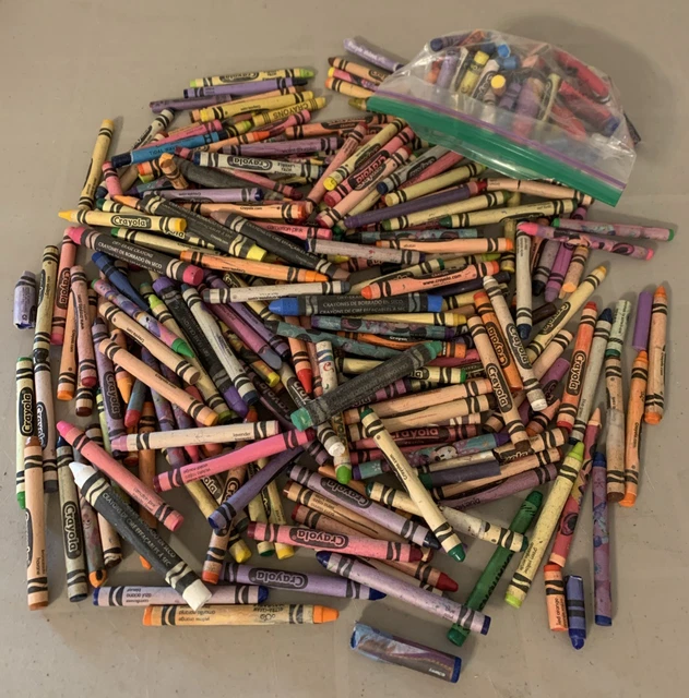 CRAYONS BROKEN WHOLE Used 3 lbs for Bulk Crafts Art Melting Mostly ...