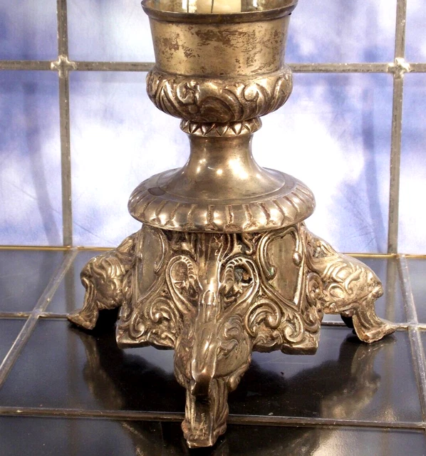 WINDLICHT ANTIK KERZEN halter ständer Metall silber Jugendstil H 44--1,4 kg EUR 69,00 - PicClick DE