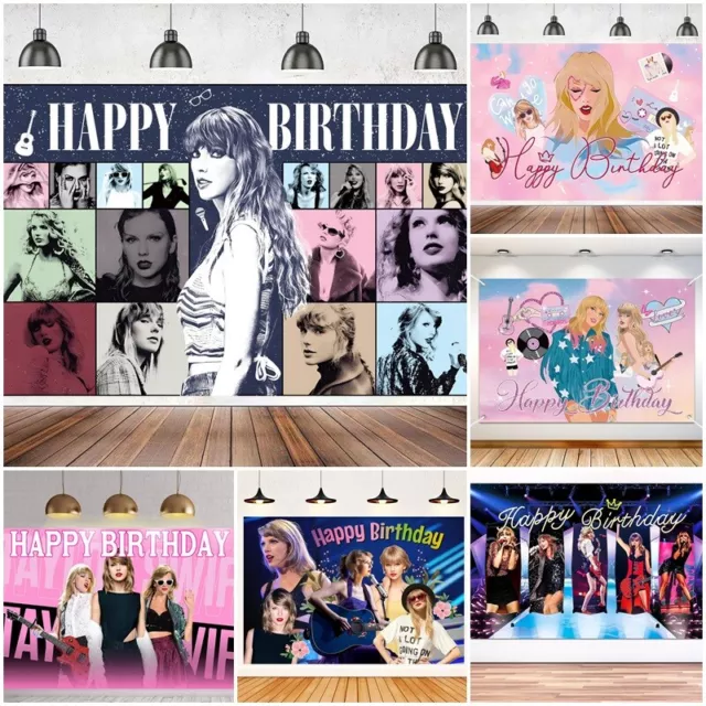GIRLS TAYLOR SWIFT Happy Birthday Party Photography Background Backdrop ...
