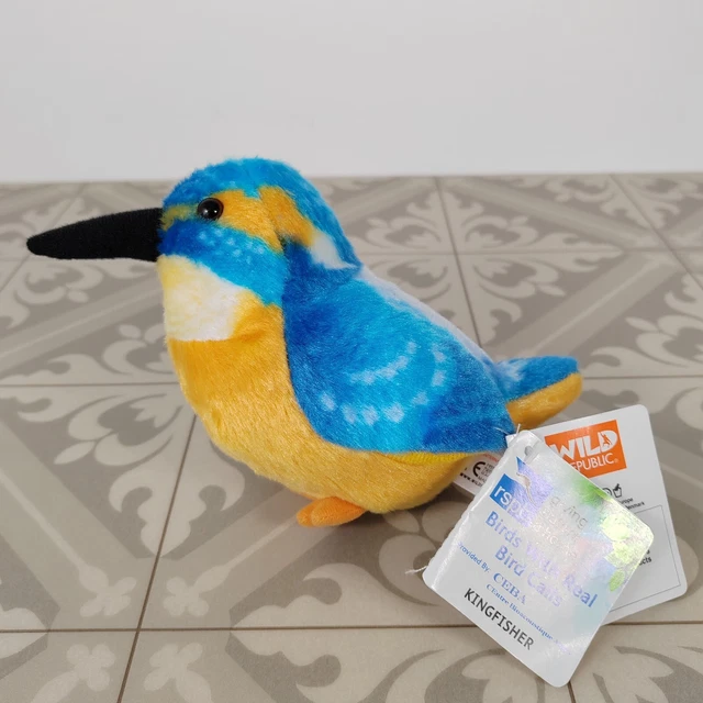 K&M WILD REPUBLIC Kingfisher Bird Singing Plush Soft Toy RSPB New ...