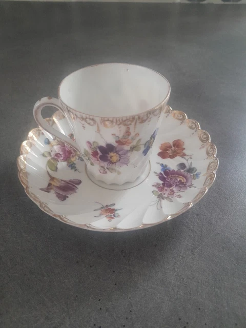 CARL THIEME DRESDEN-TASSE-NYMPHENBURG-NO Meissen-peint a la main-décor ...