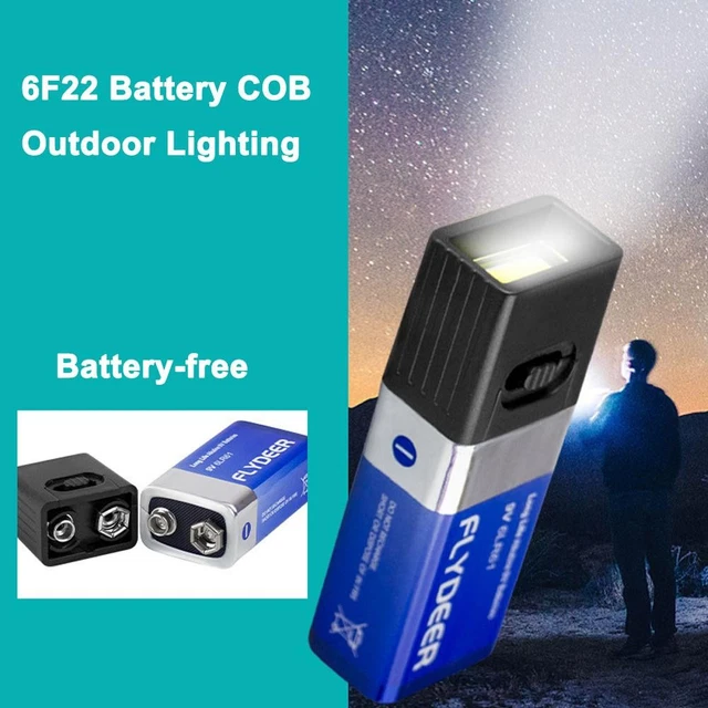 9V BATTERY FLASHLIGHT Mini LED Key Light 6F22 Battery Not Included• £3. ...