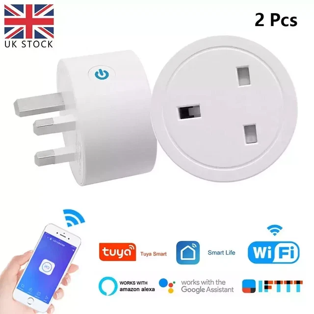 2 PACK WIFI Smart Life Plug 16A WiFi Socket Plug UK works with Amazon ...