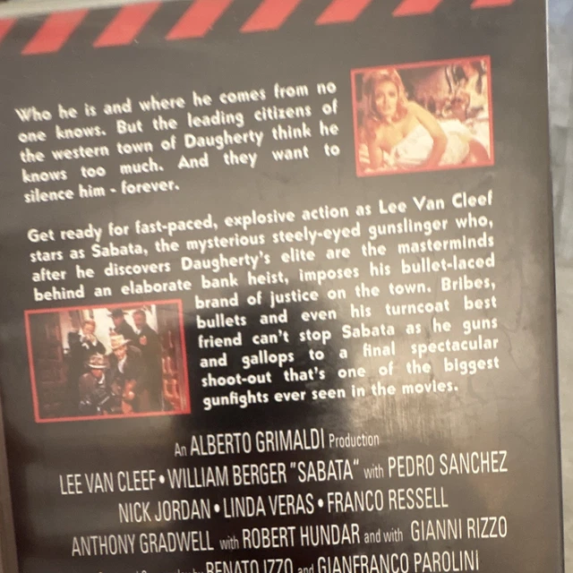 MGM SABATA VHS The Big Picture PAL Spaghetti Western Van Cleef Cert 12 ...