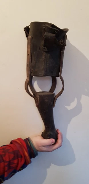 RARE OLD ANTIQUE Prosthetic Leg. Pirate Peg Style. Very Unique. Leather ...