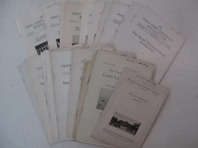 LOT DE 35 OSU Stone Lab lac Érié Bass Island bulletin annuel étude de l ...