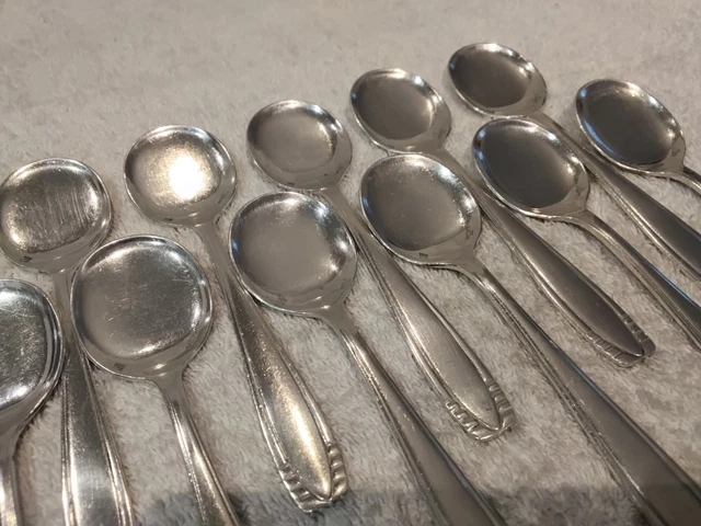 12 PELLES À glace métal argenté Ercuis style art deco 13,5cm EUR 100,00 - PicClick FR