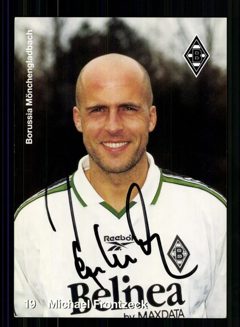 MICHAEL FRONTZECK AUTOGRAMMKARTE Borussia Mönchengladbach 1998-99 Orig ...