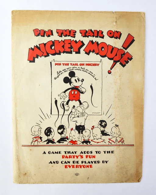 VINTAGE 1930S / 1940s Walt Disney Pin The Tail on Mickey Mouse Game £60 ...
