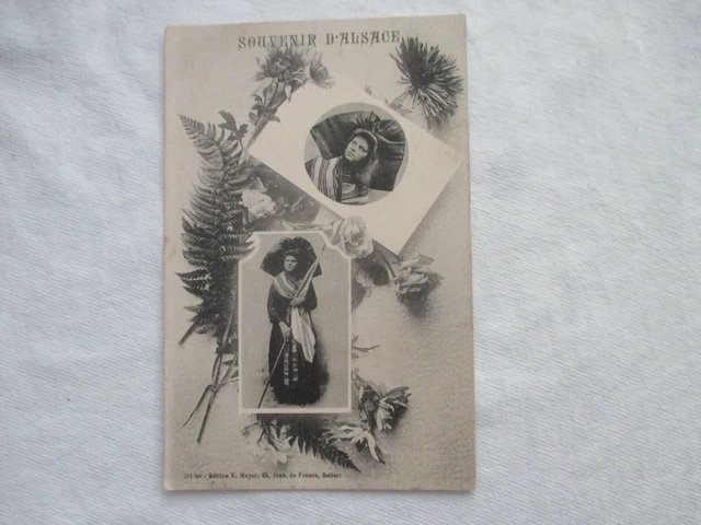 CPA SCÈNES ET types carte postale +- 1910 souvenir Alsace coiffe ...