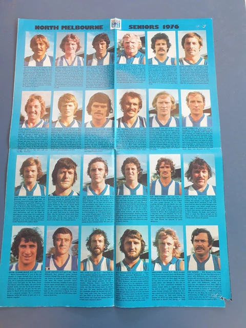 1976 NORTH MELBOURNE VFL Fold Out Poster Magazine. VG Cond. $40.00 ...