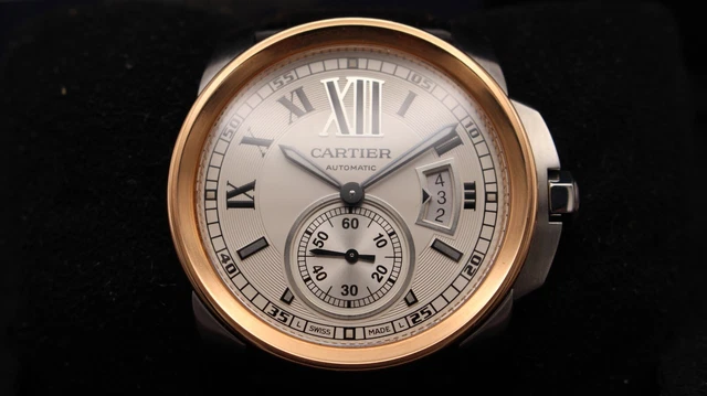 CARTIER CALIBRE DE Cartier - 42mm Stainless Steel and 18ct Rose Gold ...