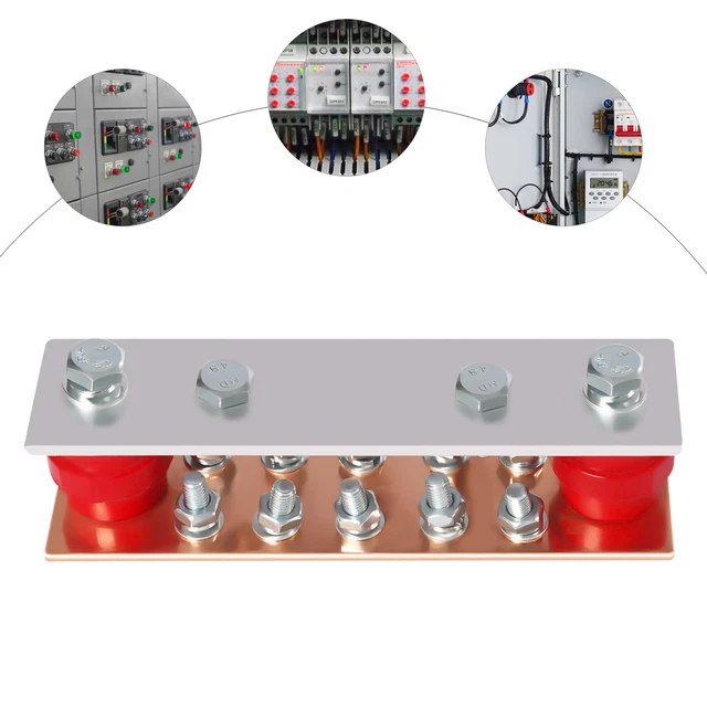 COPPER GROUND BAR 10 Terminal Position Grounding Busbar Bar Cutting ...