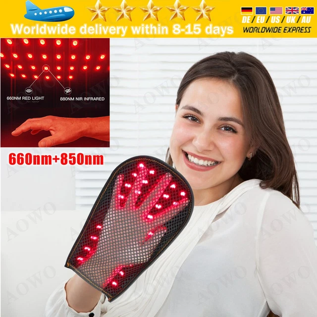 LED INFRARED RED Light Therapy Glove For Hand Finger Joint Pain Relief ...