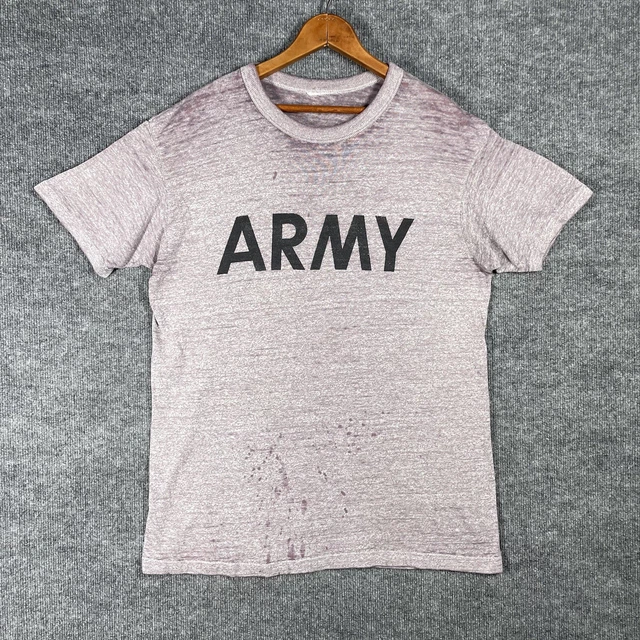 VINTAGE 70S 80S US Army PT Gym T-Shirt PAPER Thin Worn XL Single Stitch ...