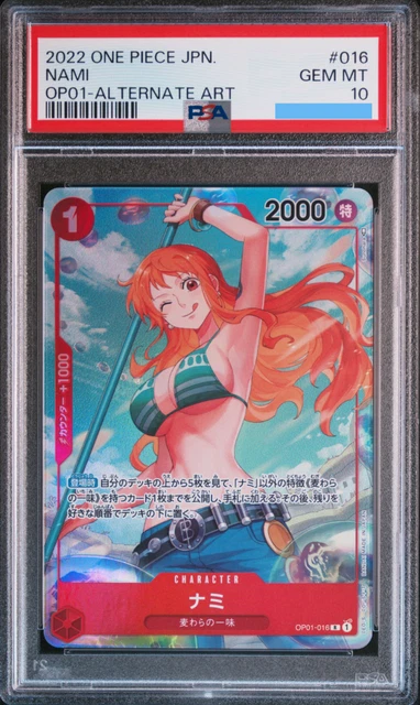 PSA 10 NAMI One Piece Japanese OP01-016 Romance Dawn Parallel Rare P-R EUR 285,00 - PicClick FR