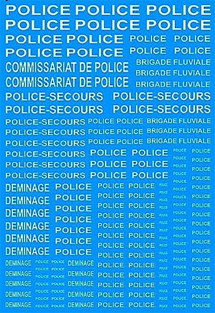 POLICE LETTRAGES BLANC Police Lettrage Blanc 1:87 Autocollant ...