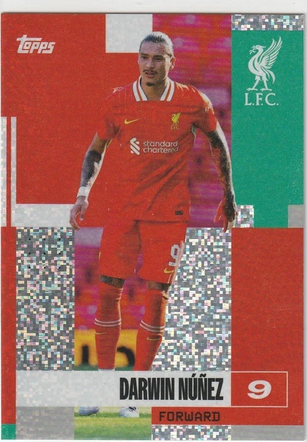 TOPPS LIVERPOOL TEAM Set 2024-25 Darwin Nunez Static Parallel Card New ...