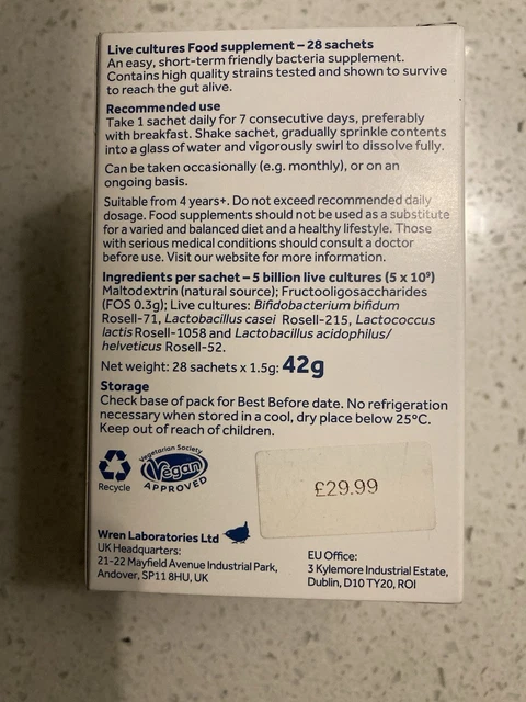 OPTIBAC PROBIOTIC ONE Week Flat For Lighter Digetion & Flatter Tummy 28 ...