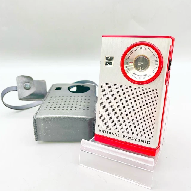NATIONAL PANASONIC R-1032 Vintage Transistor Radio Red 1970s Working ...