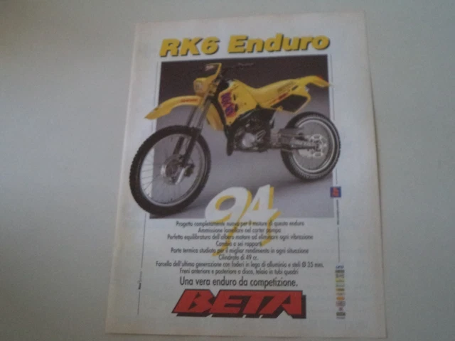 ADVERTISING PUBBLICITÀ 1993 MOTO BETA RK6 ENDURO 50 EUR 2,99 - PicClick IT