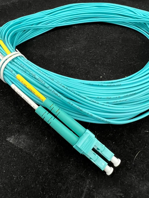 OM3 LC TO LC Fiber Optic Patch Cable Multimode Duplex Aqua 50/125 ...